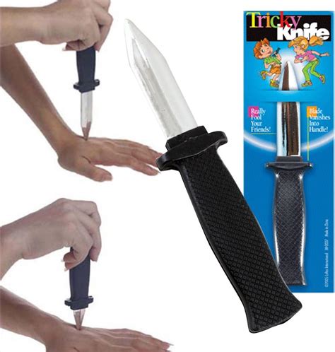 Two Pack Trick Plastic Fake Spring Retractable Knife Set Bundle Combo
