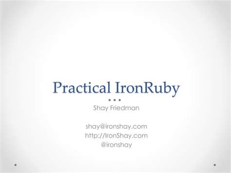 practical ironruby ppt