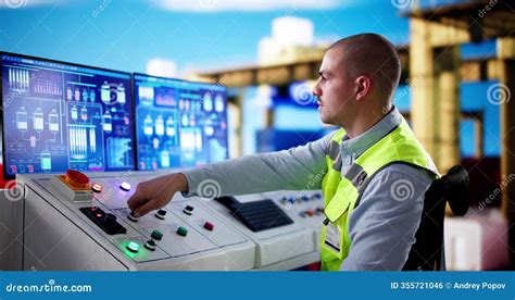 Engineer Operator Using Scada System Royalty Free Stock Image 317738524