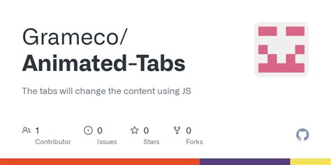 GitHub Grameco Animated Tabs The Tabs Will Change The Content Using JS