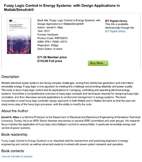 Pdf Fuzzy Logic Control In Energy Systems With Design Applications In