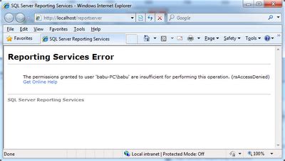 Microsoft Technology SSRS Permissions Granted To User Are Insufficient