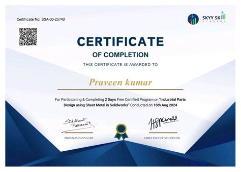 Praveen Kumar P On Linkedin Solidworks Sheetmetaldesign Professionaldevelopment