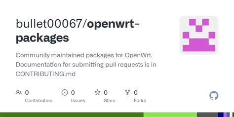 Github Bullet00067openwrt Packages Community Maintained Packages