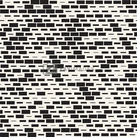 Vector Seamless Black And White Irregular Dash Rectangles Grid Pattern Abstract Geometric