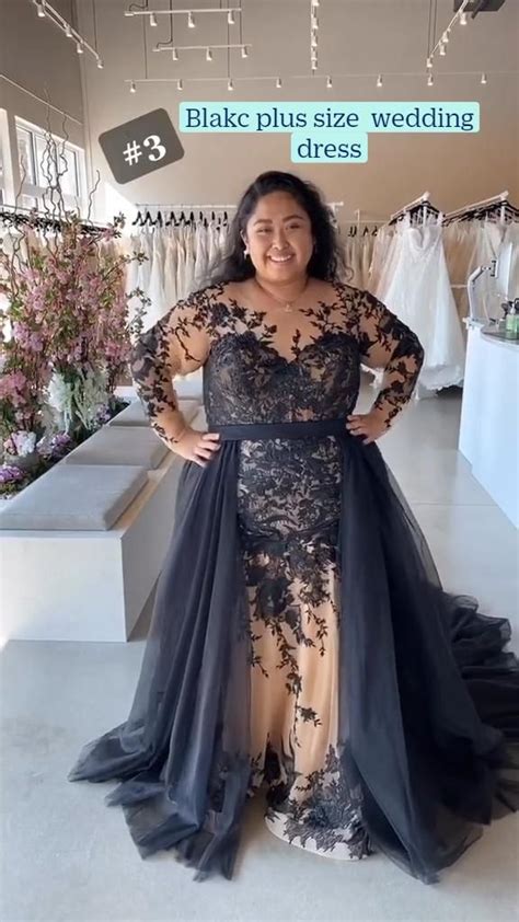 Black Plus Size Wedding Dress Black Lace Wedding Dress Black Plus