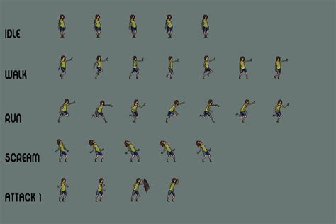 Free Zombie Sprite Sheet Pack Pixel Art
