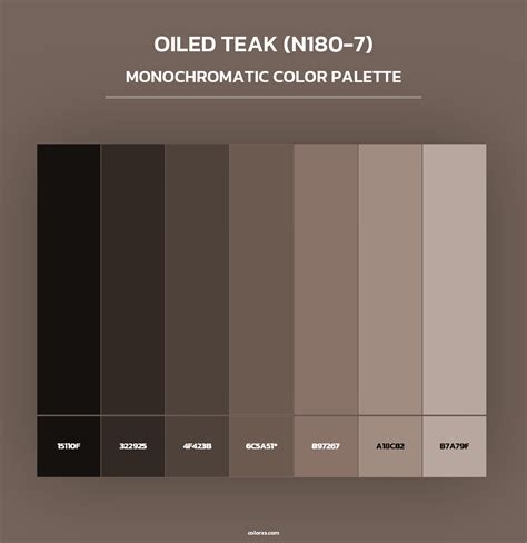 Behr Oiled Teak N180 7 Paint Coordinating Colors And Palettes