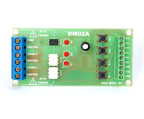 Módulo Dimmer 2 Canais Bivolt Para Arduino Esp8266 Esp32 Stm Dm02a