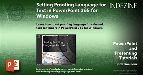Setting Proofing Language For Text In Powerpoint 365 For Windows