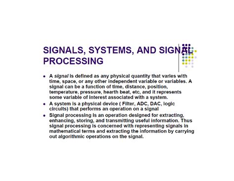 SOLUTION Lecture Signals Systems And Signal Processing Studypool
