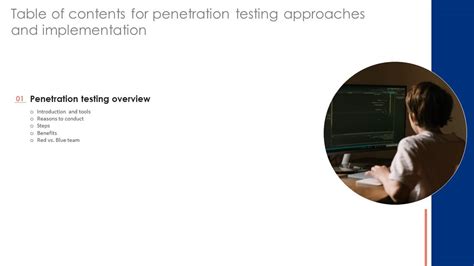 Table Of Contents Penetration Testing Approaches And Implementation Ppt
