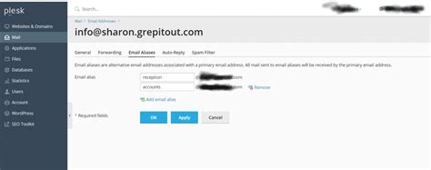 How To Add Email Alias For An Email Account In Plesk Grepitout