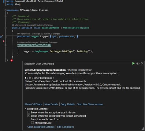 System Typeinitializationexception The Type Initializer For Communitytoolkit Mvvm Messaging