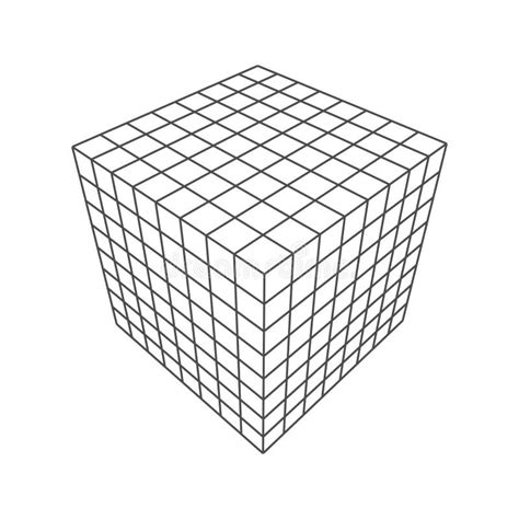 Cube Figure Low Poly Line Geometric Abstract Shape Stock Vector