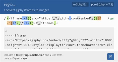 Regex101 Convert Giphy Iframes To Images