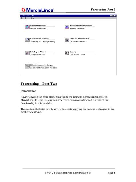 Advanced Demand Forecasting Techniques Pdf Forecasting Standard