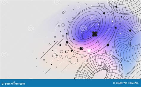Torus Vaporwave Abstract Gradient Background Mathematic 3d Structure