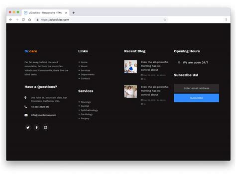 Sensibly Designed Bootstrap Footer Examples UiCookies