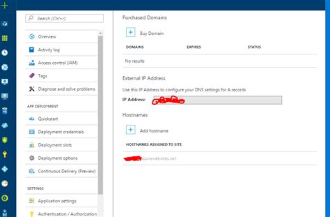Web Hosting Azure Web App Getting When Using The IP Address Server Fault
