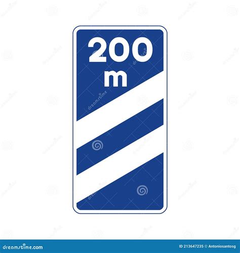 Rectangular Traffic Signal In Blue And White Isolated On White Background Exit Approach Panel