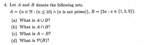 Solved Let A and B denote the following sets. | Chegg.com