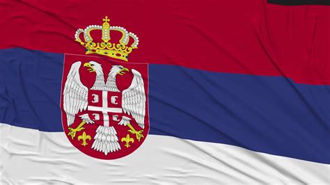 Serbia Flag Cloth Removing From Screen Intro 3d Rendering Chroma Key Luma Matte 20226892