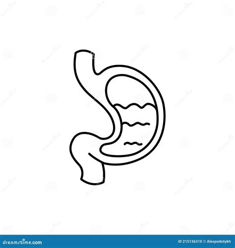 Human Organ Stomach Color Line Icon Pictogram For Web Page Mobile App Stock Vector