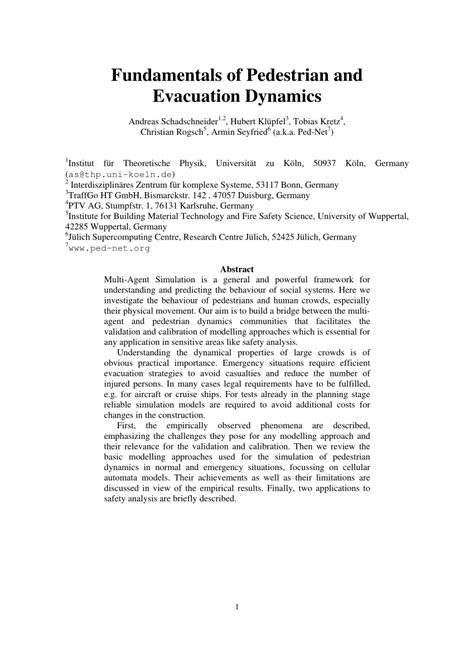 Pdf Fundamentals Of Pedestrian And Evacuation Dynamics