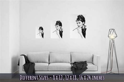 Audrey Hepburn Poster Smoking Fashion Icon Rare Photo Sex Symbol Au