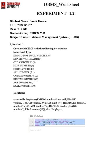 Dbms Worksheet 12 Ques1 Pdf