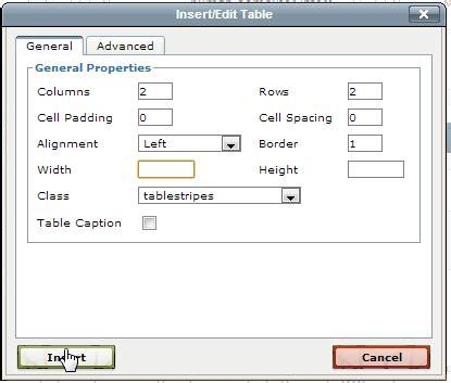 Adding And Editing Tables