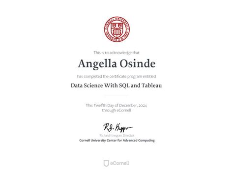 🎉 Excited To Share That Ive Completed The Data Science With Sql And Tableau Program Through