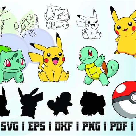 Pikachu Face Outline Svg Etsy