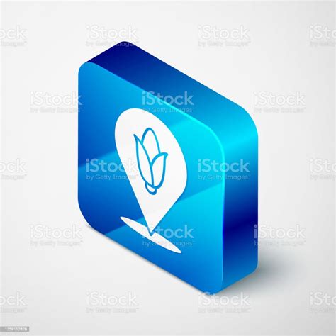 회색 배경에 격리 된 등색 위치 옥수수 아이콘 파란색 정사각형 버튼 벡터 3차원 형태에 대한 스톡 벡터 아트 및 기타 이미지 3차원 형태 건강한 생활방식 건강한