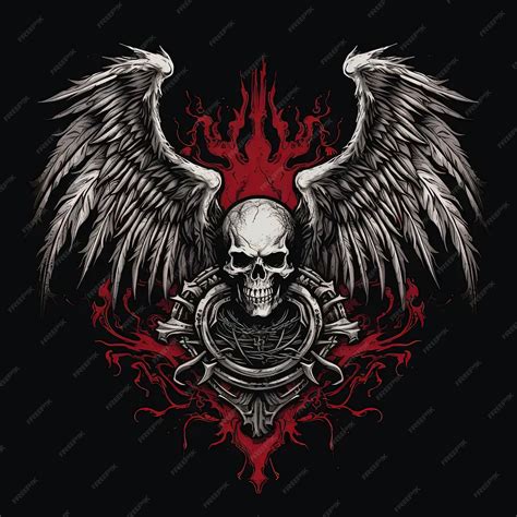 Premium Photo A Skull With Wings On A Black Background