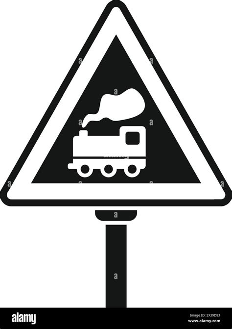 Caution Railway Road Sign Icon Simple Vector Crossin Barrier Caution