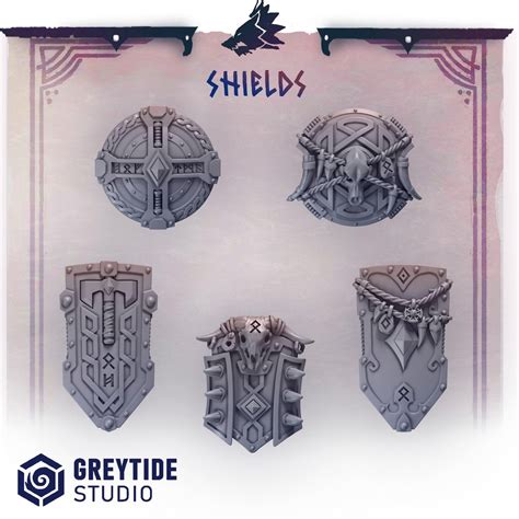 Primal Hounds Shields Rpg Tabletop Miniature Wargaming Grim Dark Sci