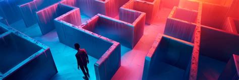Maze A Person Navigating A Maze Symbolizing Finding Ones Way Through Challenges Premium Ai