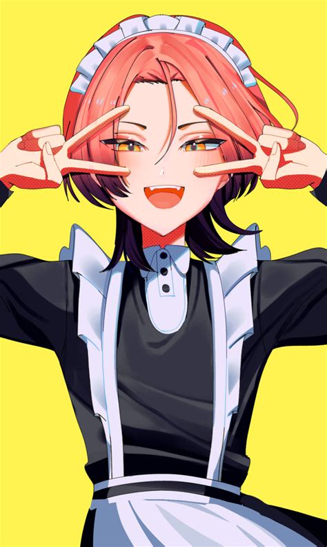 Safebooru 18trip 1boy Alternate Costume Apron Collar Double V Fang