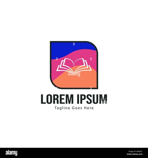 Book Logo Template Design Minimalist Book Logo With Modern Frame Vector Design Stock Vector