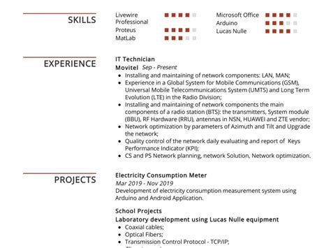 Telecom Engineer Resume Sample In Resumekraft
