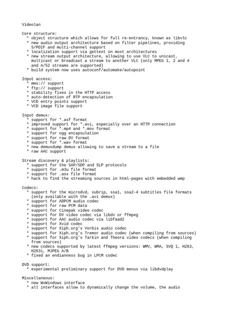 Videolan Notes Pdf Codec Film And Video Technology