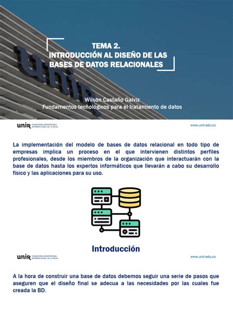 tema 2 introducciÓn al diseÑo de las bases de datos relacionales pdf