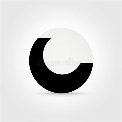 Minimalistic Abstraction A Circle With The Letter C Stock Illustration