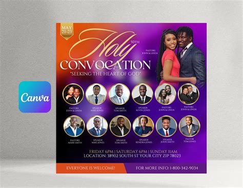 Holy Convocation Church Flyer Church Flyer Etsy