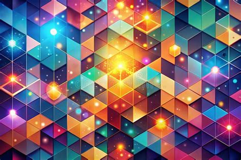 Vibrant Isometric Geometric Shapes With Bokeh Effect A Modern Abstract Background For Creative