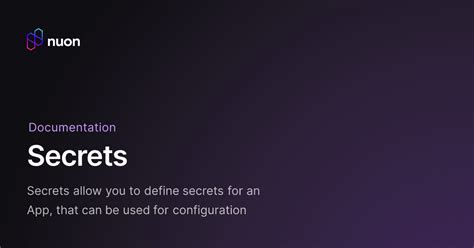 Secrets Nuon Documentation