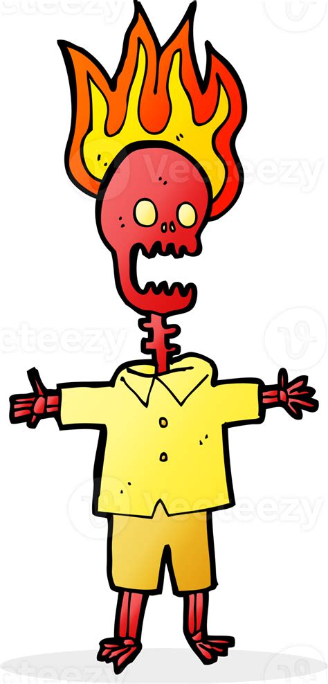 Cartoon Flaming Skeleton 44937727 Png