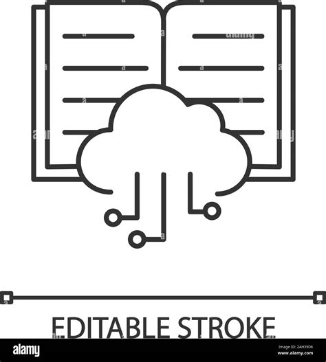 Big Data Linear Icon Thin Line Illustration Cloud Computing Machine Learning Data Mining